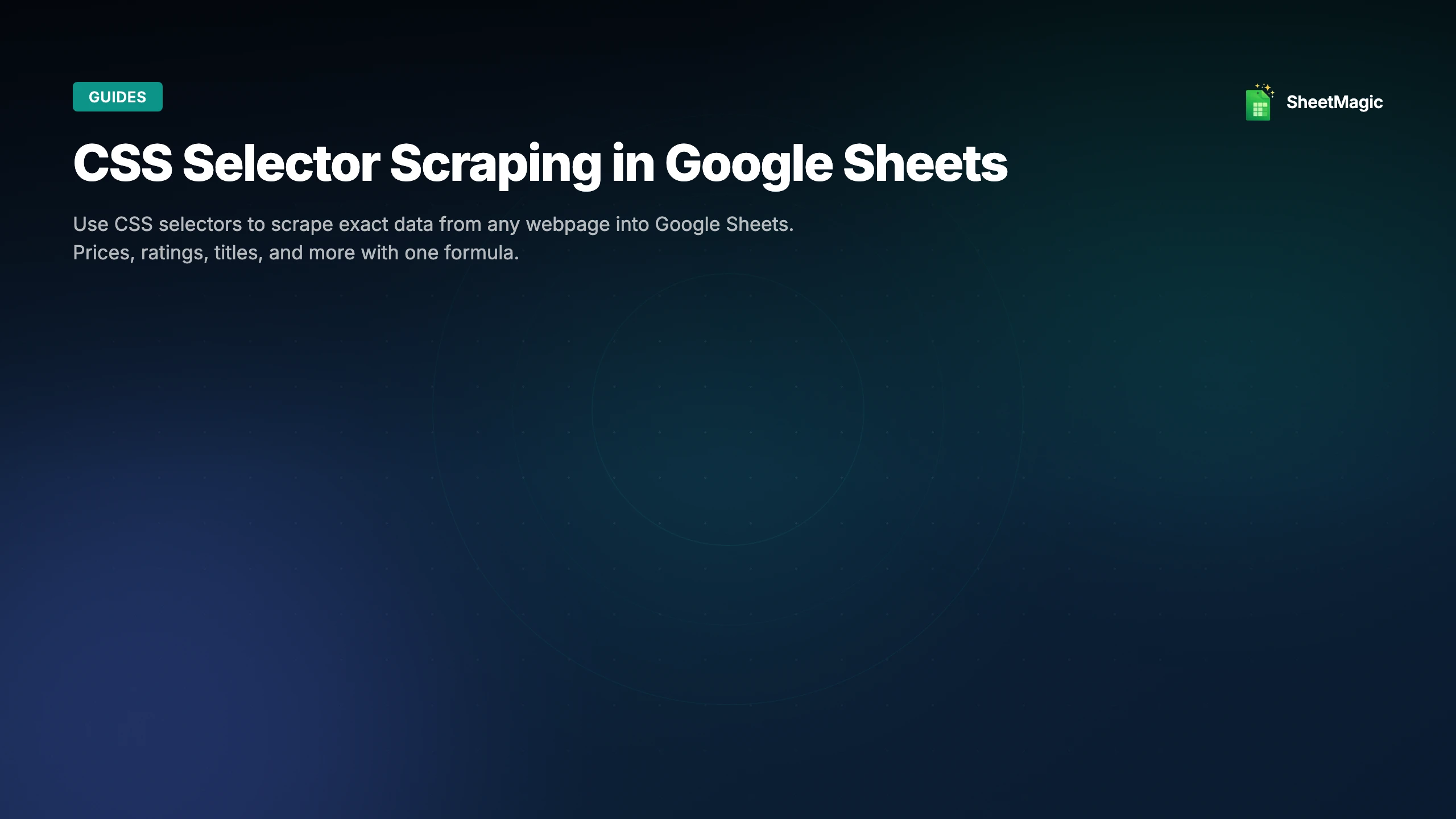 CSS Selector Scraping in Google Sheets | SheetMagic